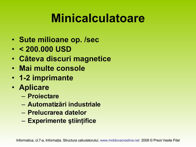 2.2. Clasificarea Calculatoarelor | PPT