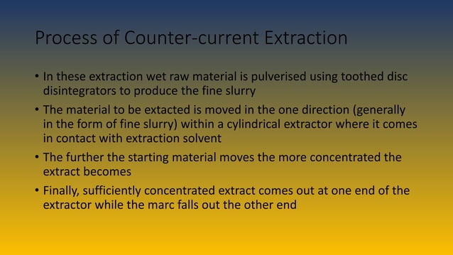 Counter current extraction | PPTX | Chemistry | Science