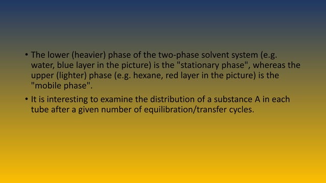 Counter current extraction | PPTX | Chemistry | Science