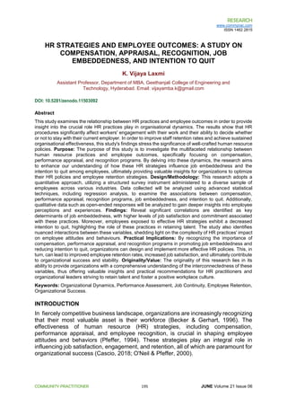 HR STRATEGIES AND EMPLOYEE OUTCOMES: A STUDY ON COMPENSATION, APPRAISAL ...