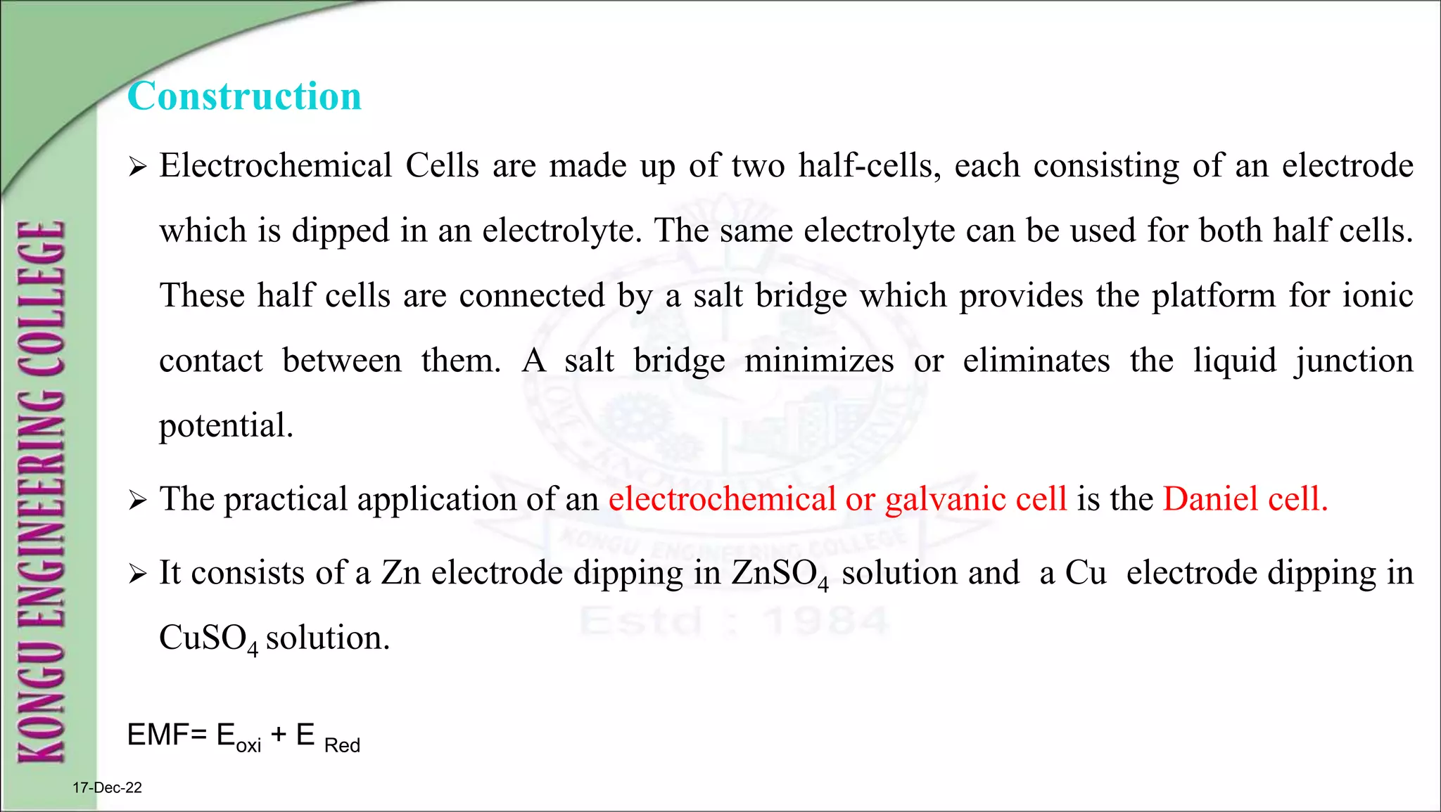 22CYT12-Unit_I_Electrochemistry - EMF Series & its Applications.ppt