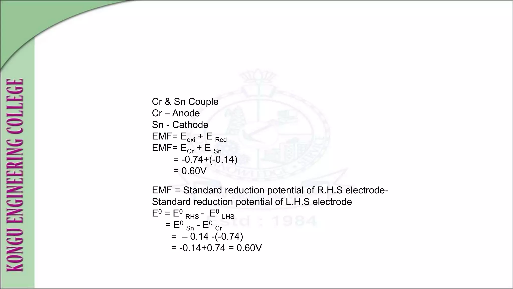 22CYT12-Unit_I_Electrochemistry - EMF Series & its Applications.ppt