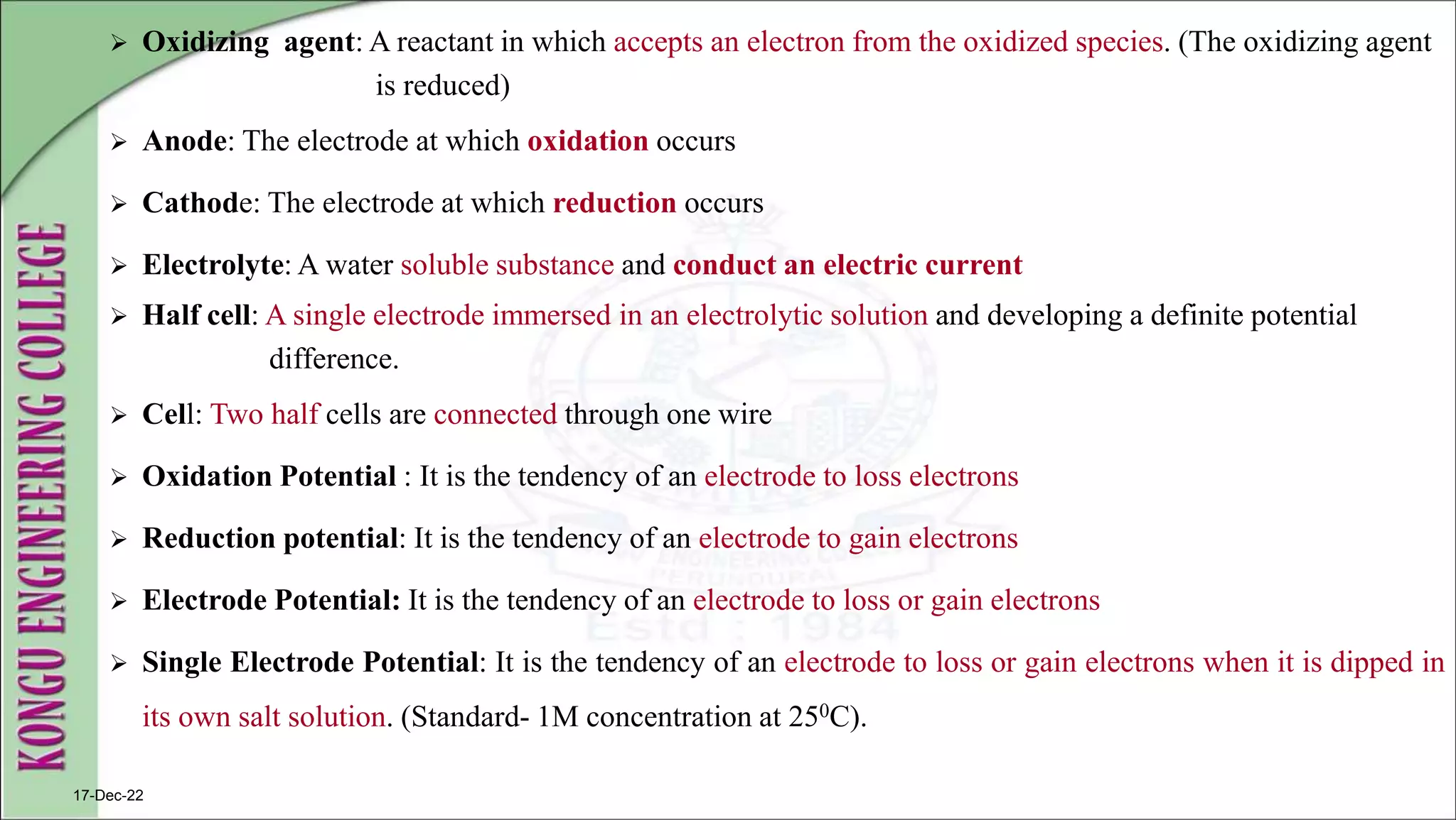 22CYT12-Unit_I_Electrochemistry - EMF Series & its Applications.ppt