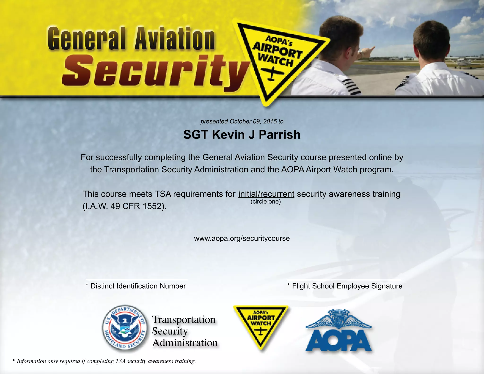 General Aviation Security and DHS | PDF