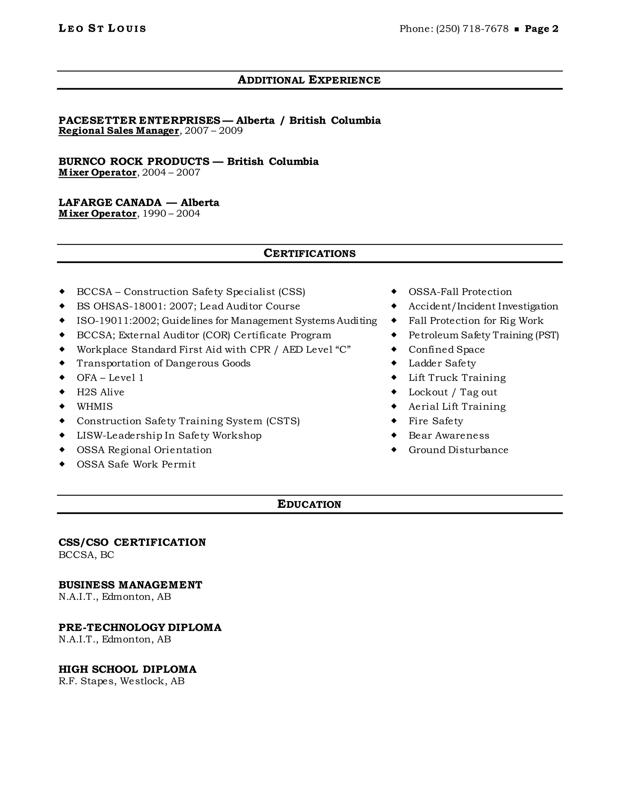 Leo St Louis - Resume | PDF