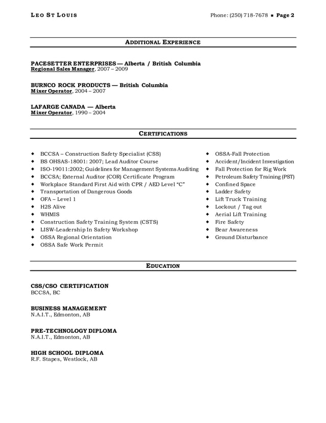 Leo St Louis - Resume | PDF