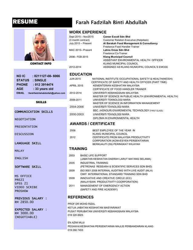 farah fadzilah abdullah resume | PDF