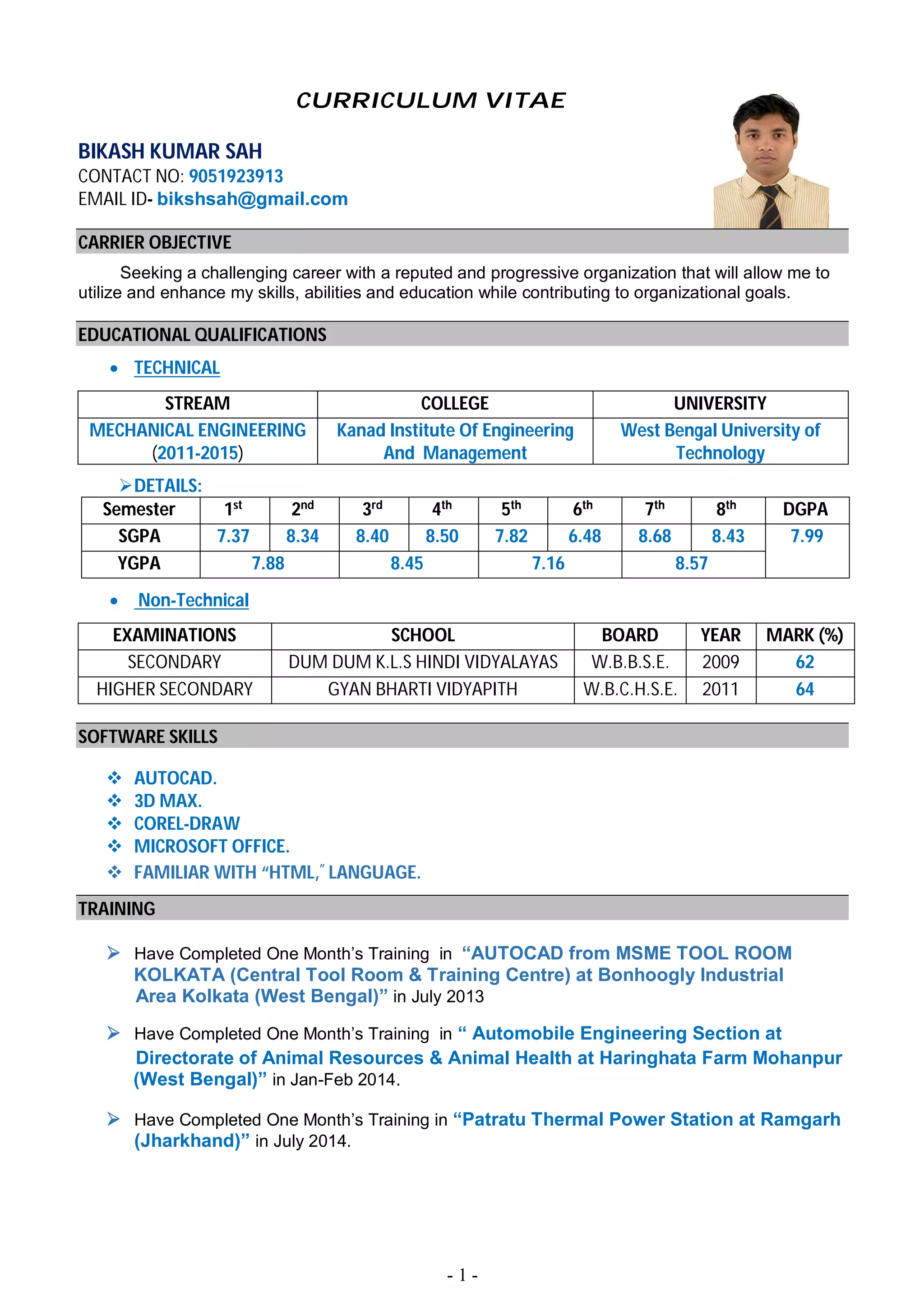 BIKASH KUMAR SAH C.v | PDF