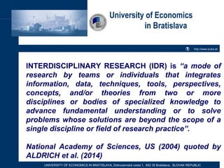 Denisa Čiderová: The Era of Science Diplomacy: Implications for Economics, Business, Management ...