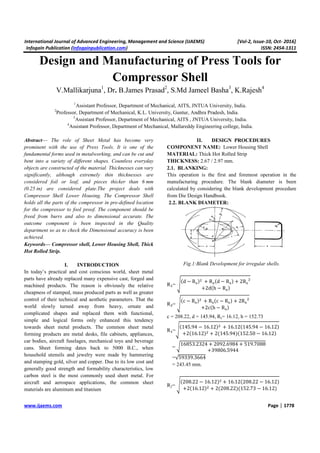 Design and Manufacturing of Press Tools for Compressor Shell | PDF