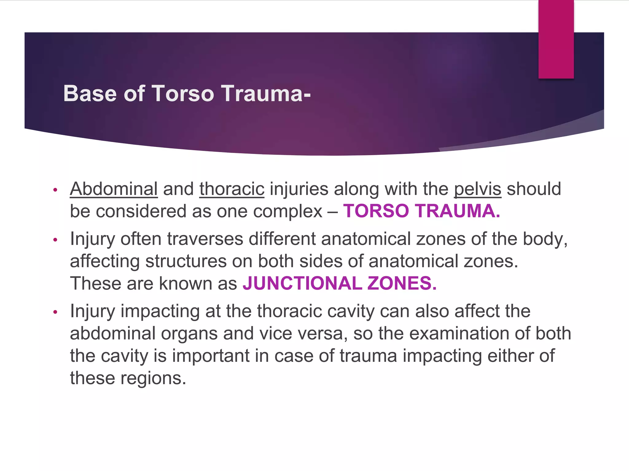 Mechanism of torso trauma - surgery | PPTX