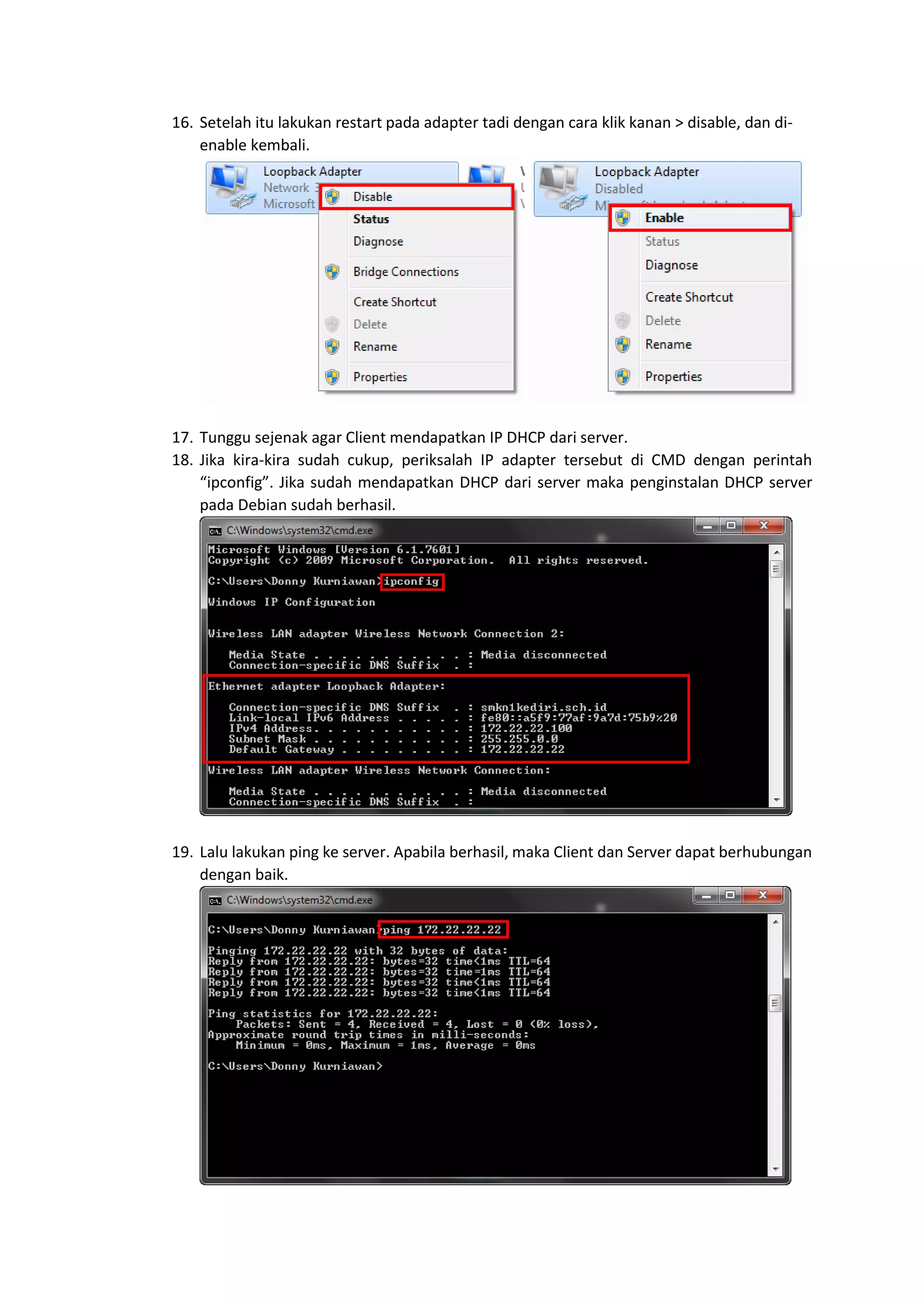 Instalasi dan Konfigurasi DHCP Server pada Linux | PDF