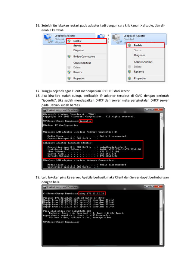 Instalasi dan Konfigurasi DHCP Server pada Linux | PDF