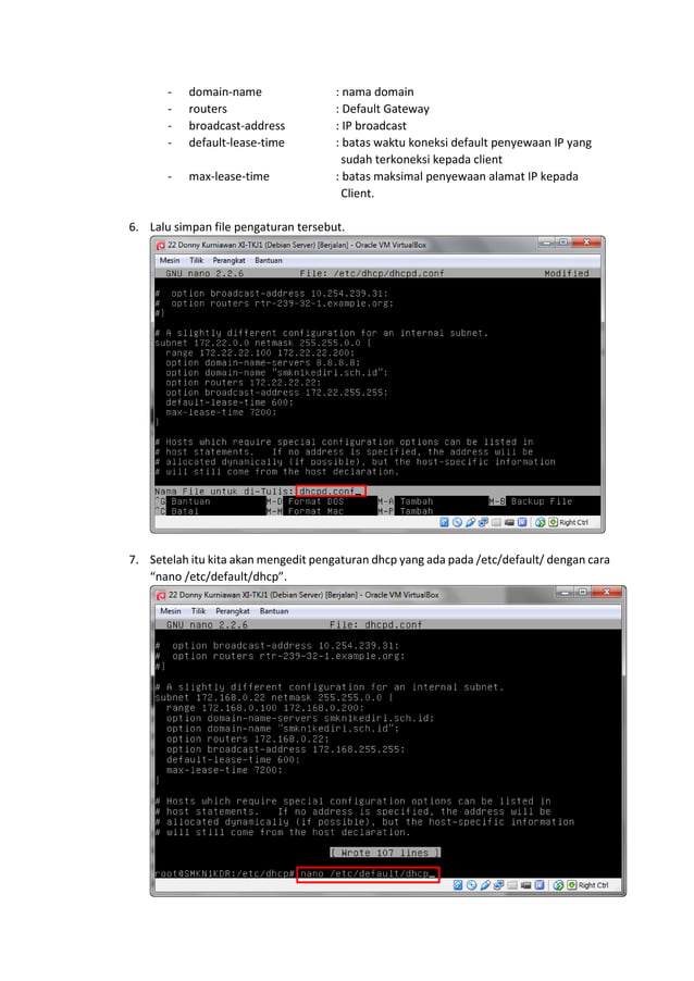 Instalasi dan Konfigurasi DHCP Server pada Linux | PDF