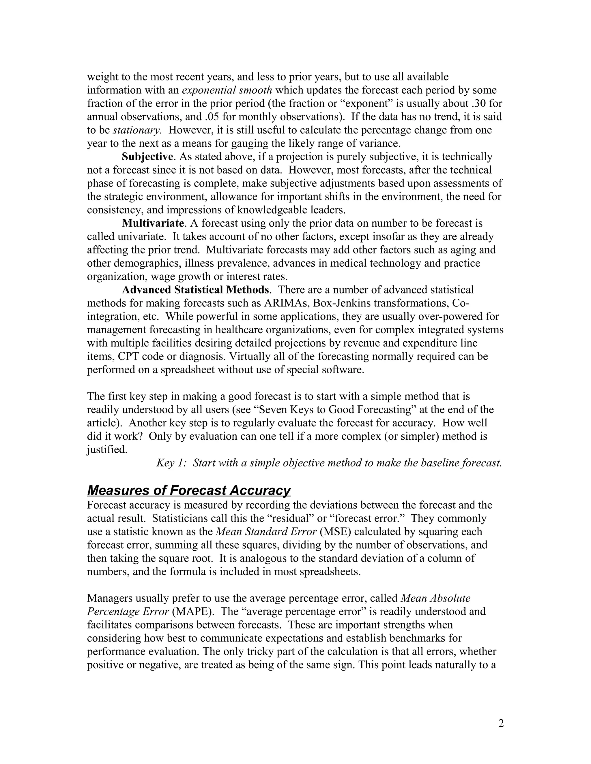 Forecasting Accuracy Pdf