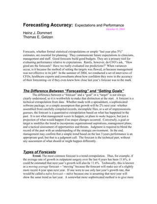 Forecasting Accuracy | DOC