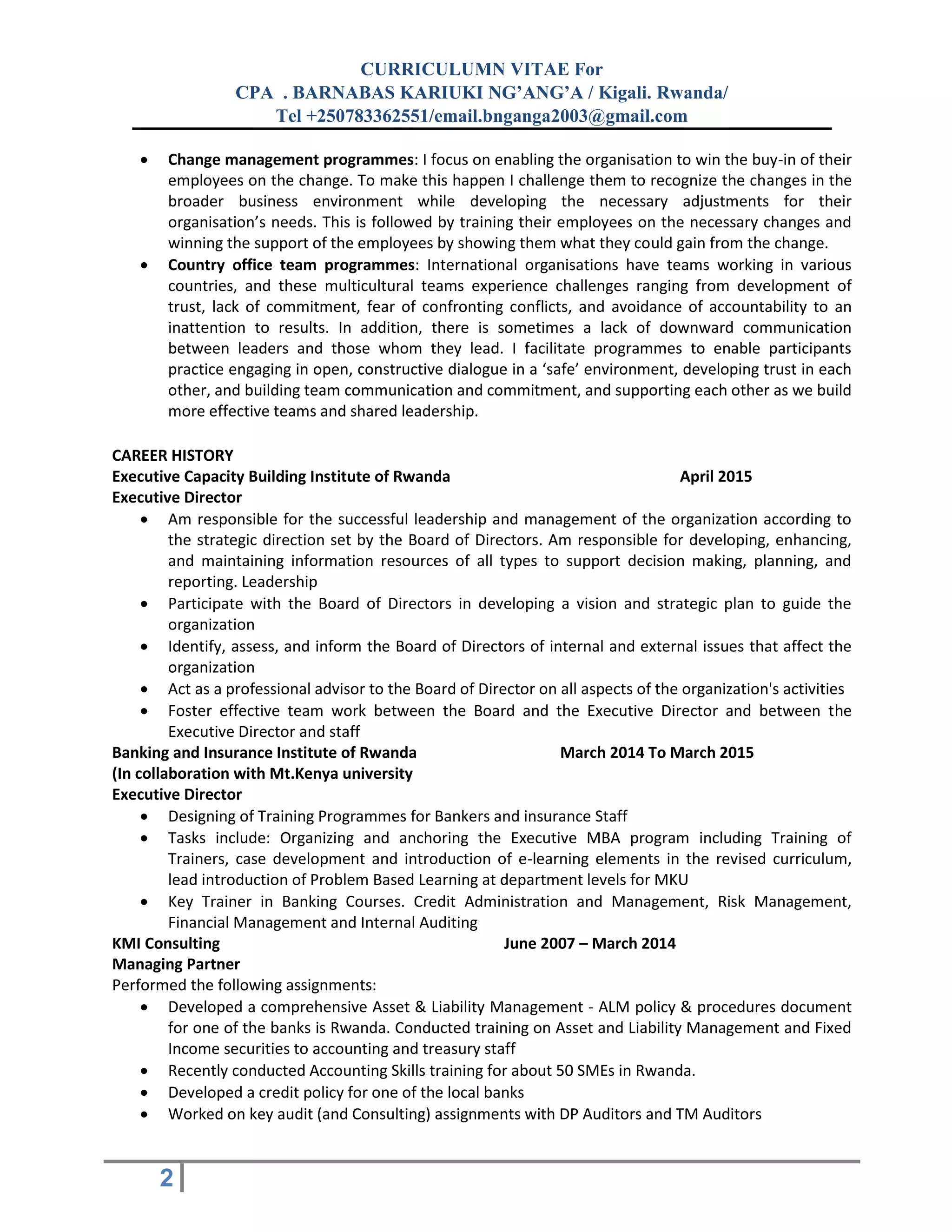 Barnabas Kariuki Nganga Resume (2) | PDF