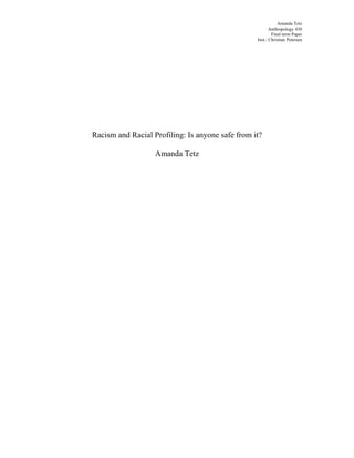 Racism and Racial Profiling | PDF
