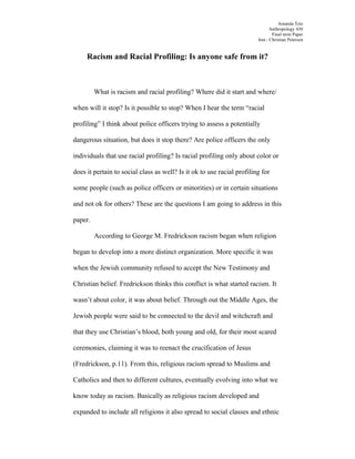Racism and Racial Profiling | PDF
