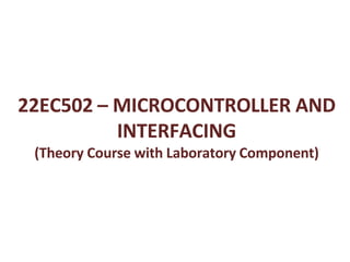 22EC502-Unit-2- INTRODUCTIONT OF 8051 MICROCONTROLLER | PDF