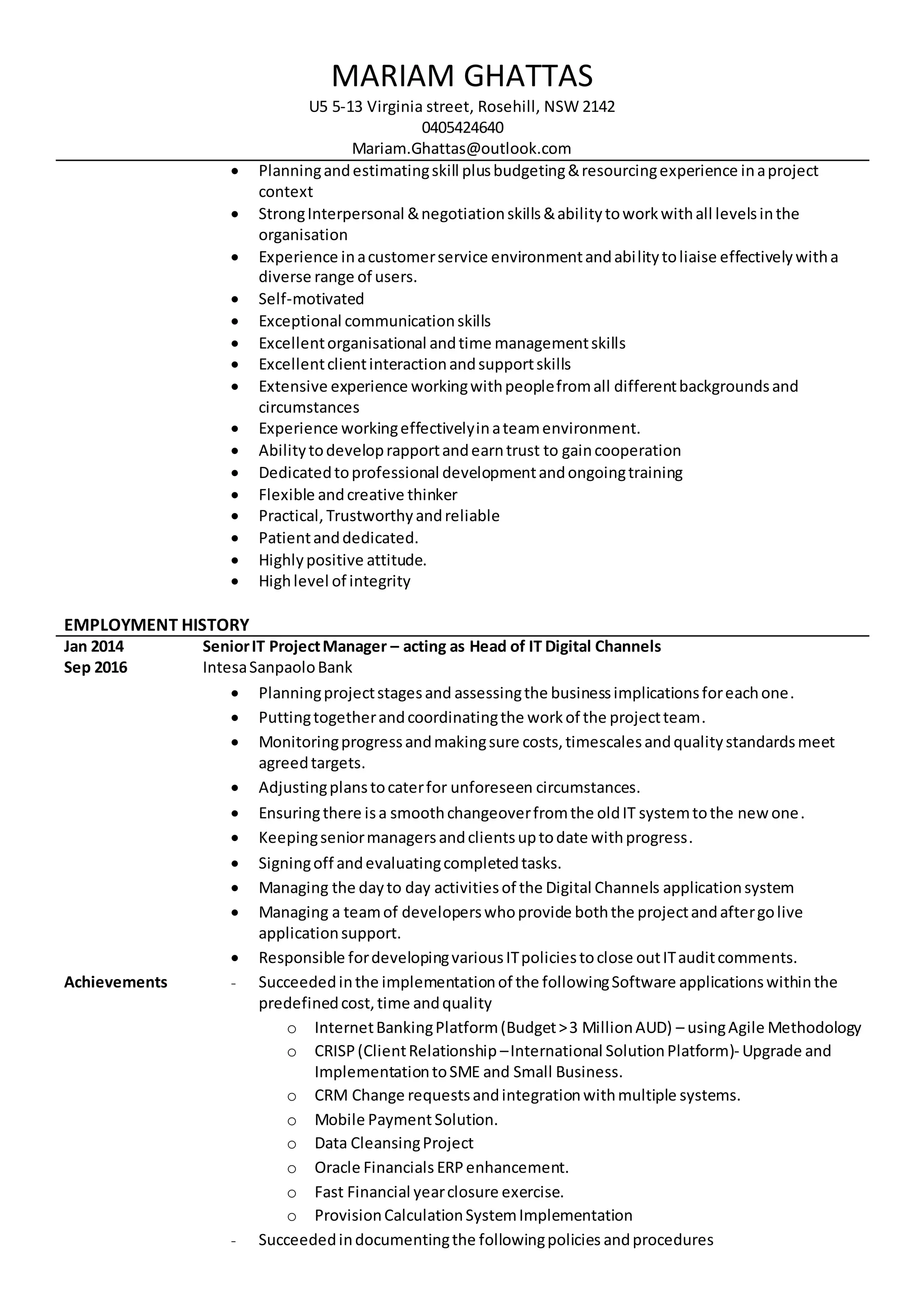 Mariam Ghattas Resume | PDF