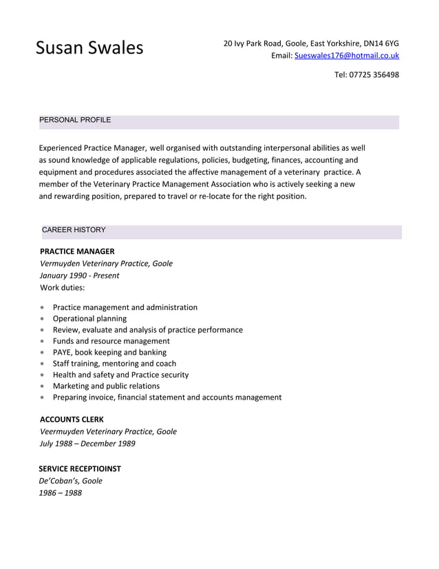 swales cv | PDF