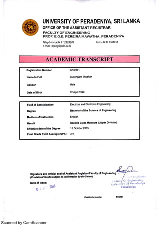 Academic Transcript | PDF