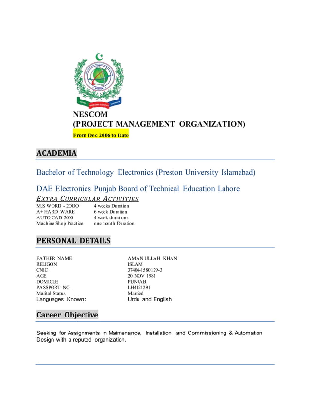 IKRAM ULLAH KHAN.cv new.docx111 | PDF