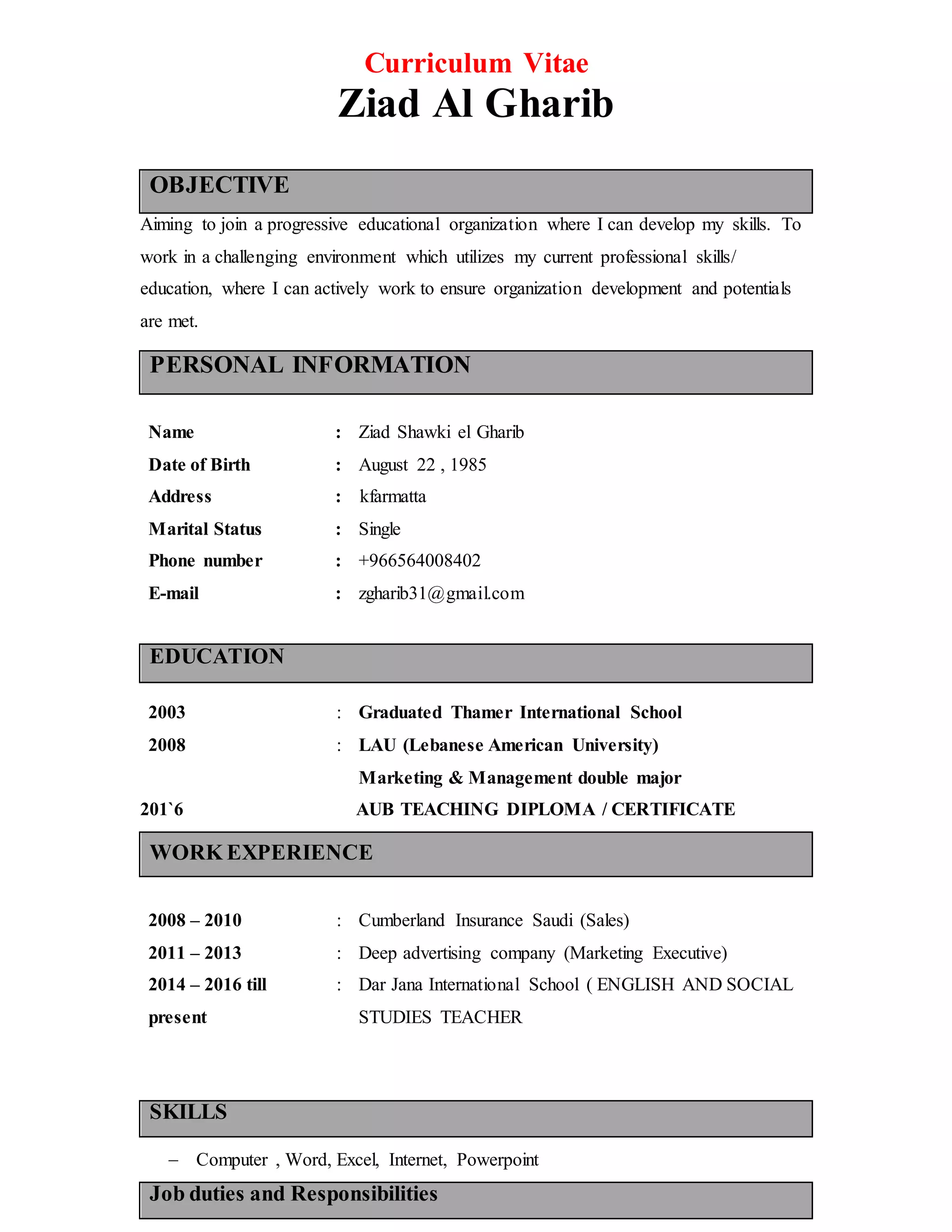 CV Ziad Gharib 2 | DOCX