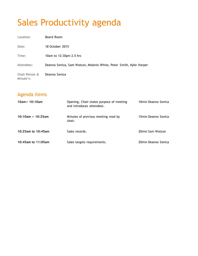 Effective Agenda Designed by Deanna Senica | DOCX
