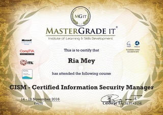 CISM Certificate | PPT