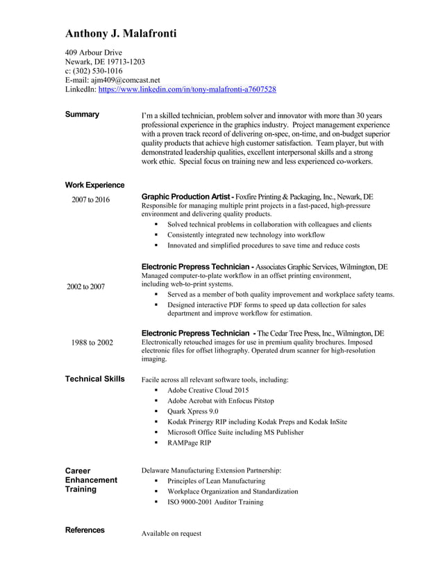 AJM_Resume_2016 | PDF | Technology & Computing