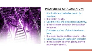 Aluminium and its alloy study about aluminium | PPTX