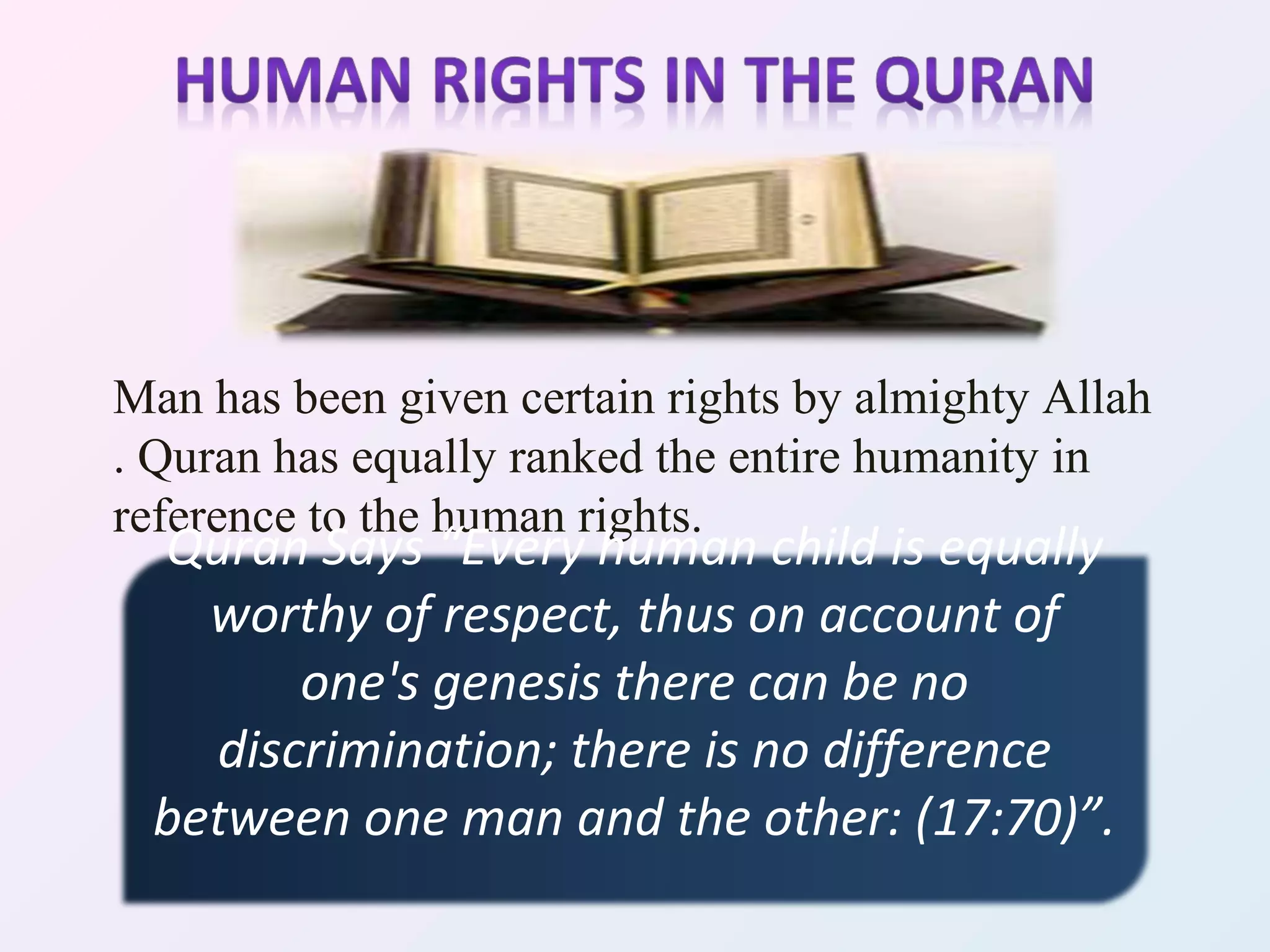 22 human rights in the qur'an (islam) | PPT