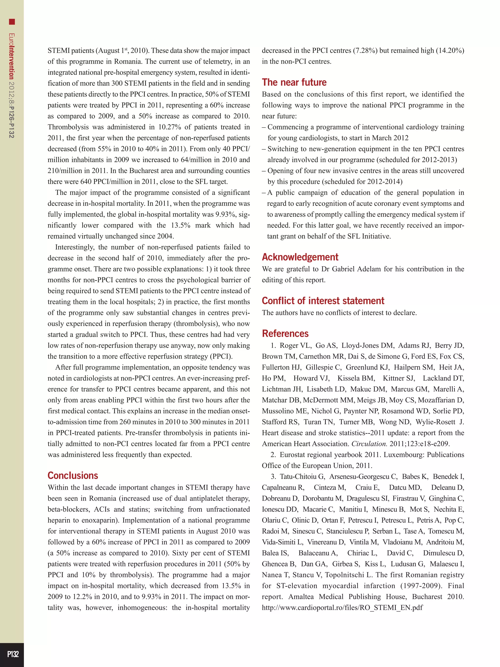 22 impact of the romanian national programme for interventional therapy ...