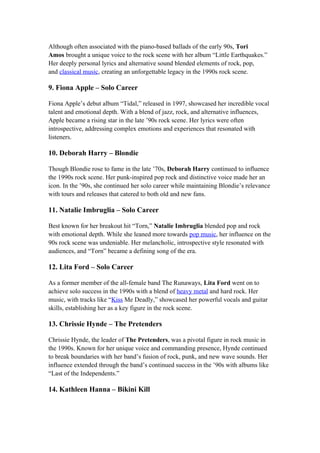 22 Influential 1990s Female Rock Singers You Should Remember.docx