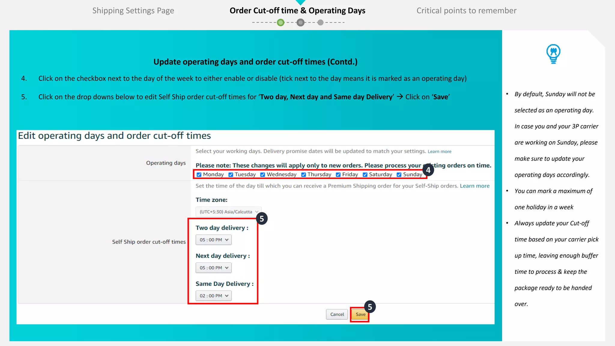 Cut-off time and Operating days_22 | PPT