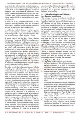 Investigating the Properties of Cement Concrete Containing M Sand as ...