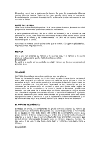 22 juegos para conocerse | PDF
