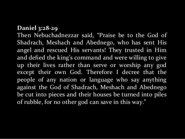 22 Jun 2014: "Bow or Burn" (Daniel 3)