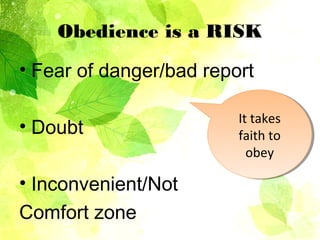 Obedience: A risk, a blessing and a response | PPT
