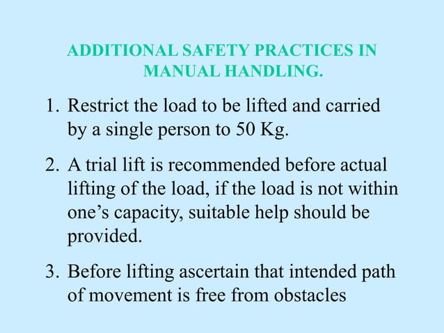 22 Material Handling Training and Safety | PPT | Physical Therapy ...