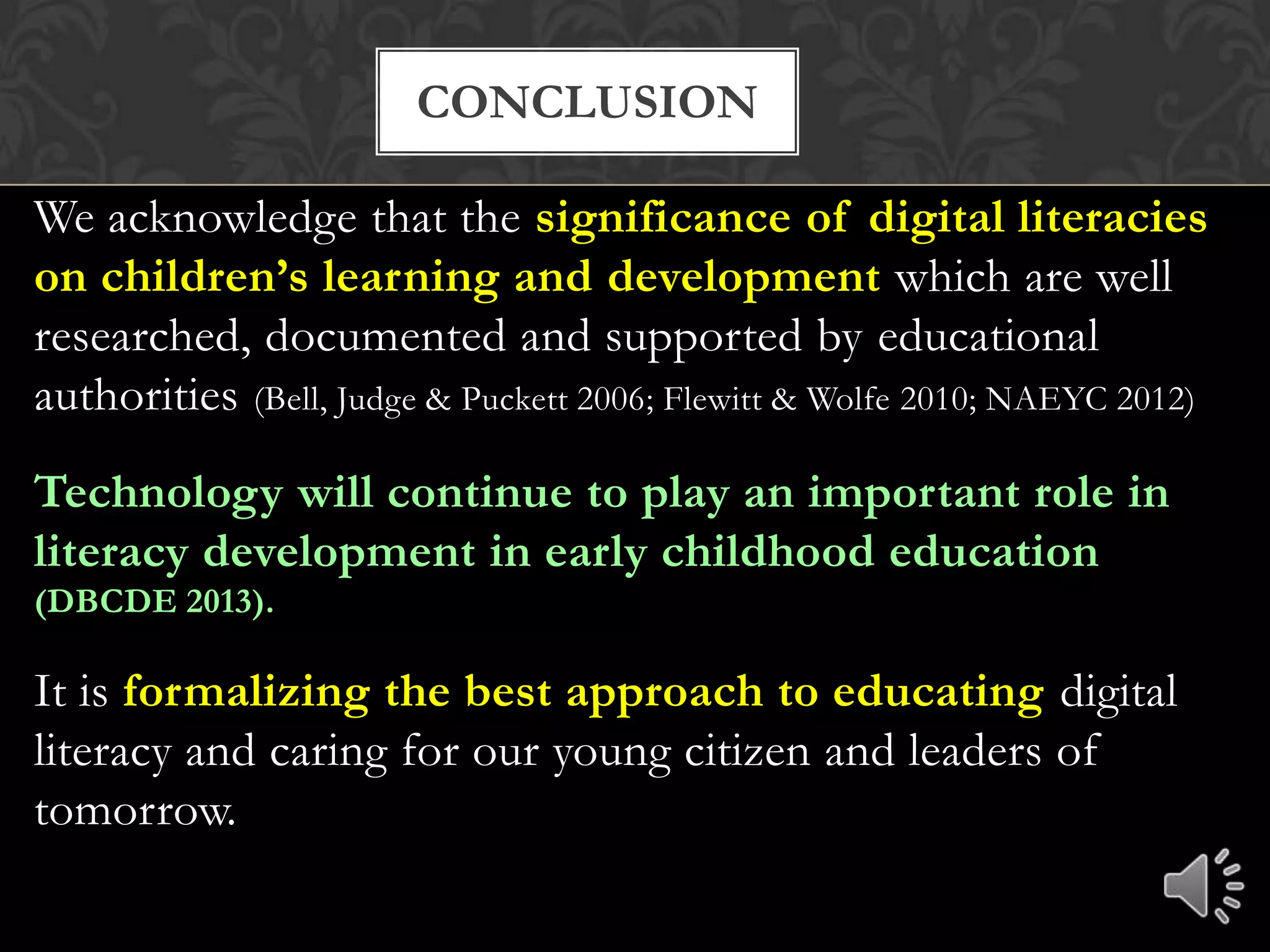 Significance of digital literacy in early childhood | PPTX
