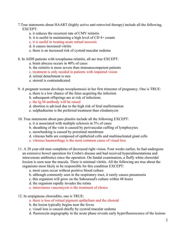 22 Multiple Choice Questions (MCQS) - Uveitis 2009.doc
