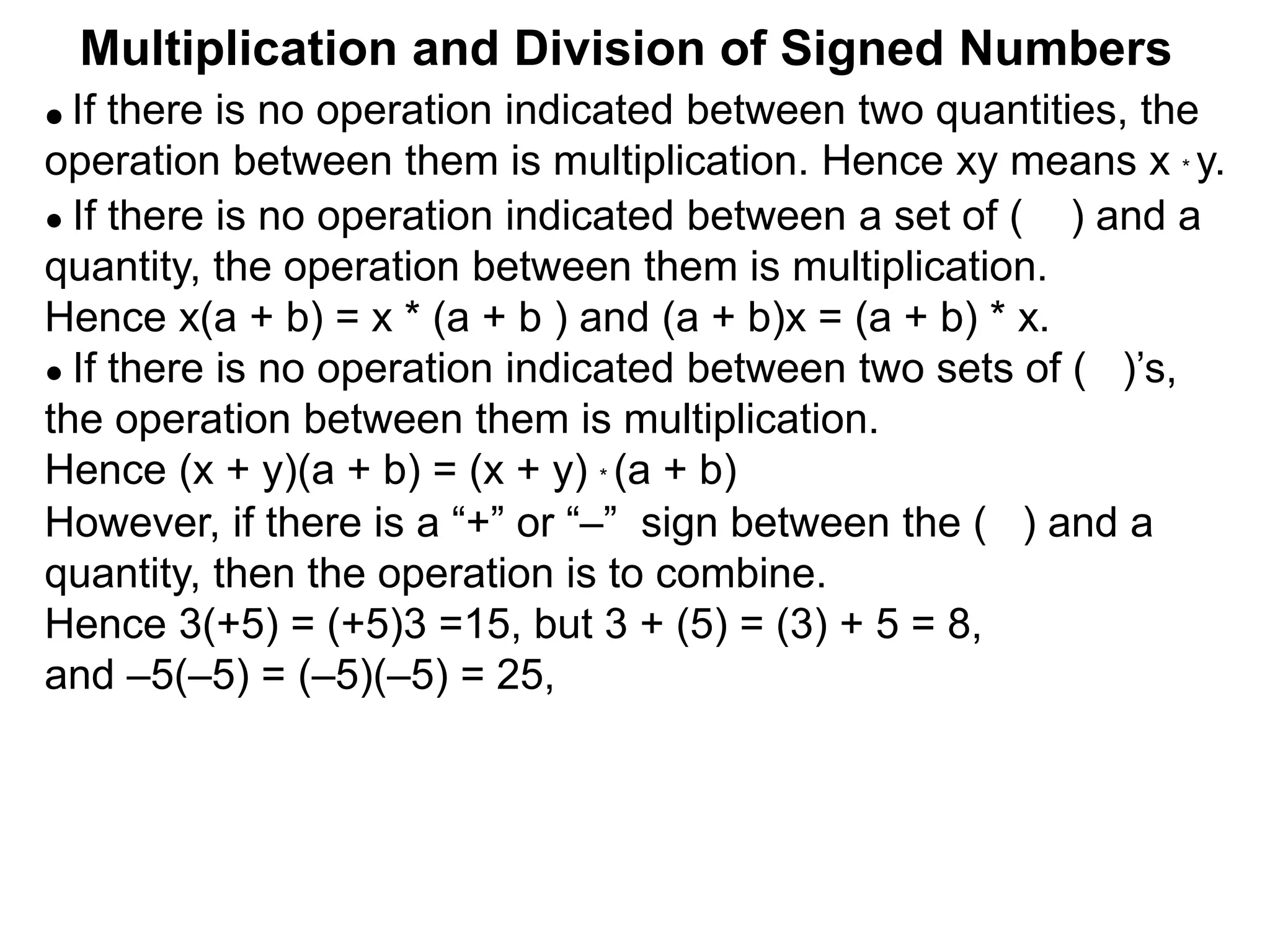 22 multiplication and division of signed numbers | PPTX