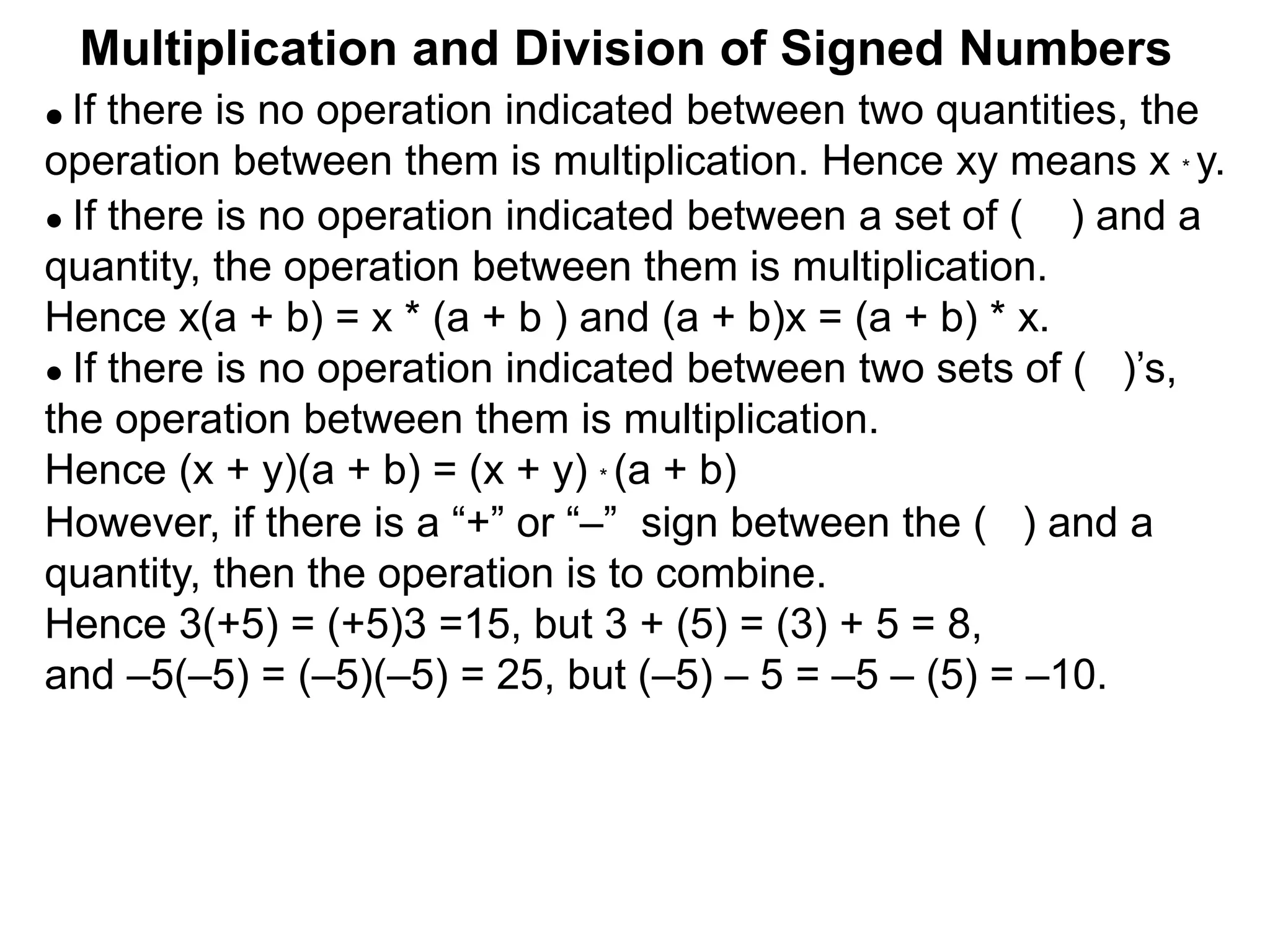 22 multiplication and division of signed numbers | PPTX