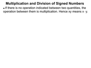 22 multiplication and division of signed numbers | PPTX