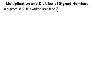 22 multiplication and division of signed numbers | PPTX
