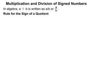 22 multiplication and division of signed numbers | PPTX