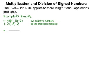 22 multiplication and division of signed numbers | PPTX